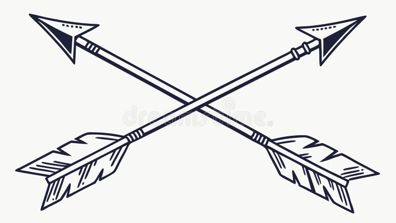 Two Crossed Arrows Direction Focus Symbol, Vector Design Generative AI ...