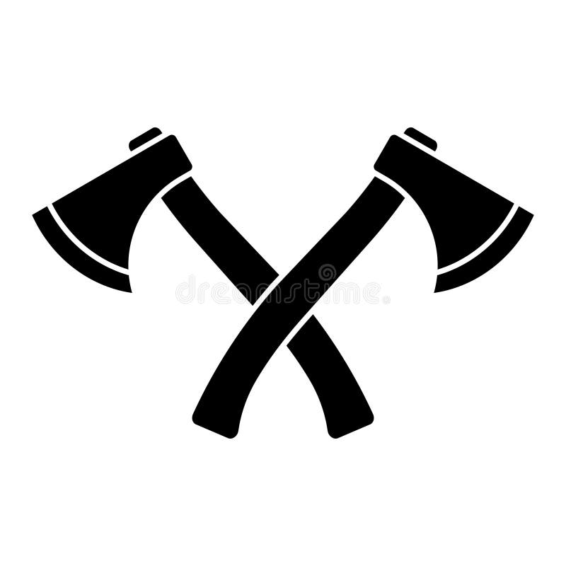 Two Crossed Axes Icon Design. Vector. Stock Vector - Illustration of ...