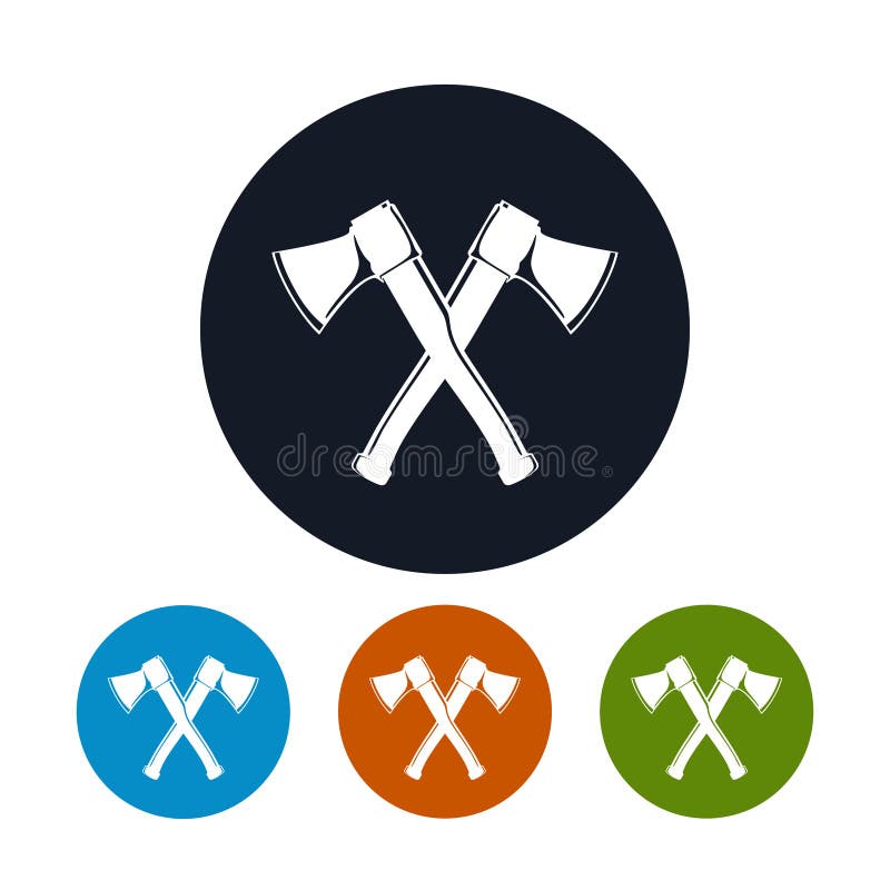 Two Crossed Axes Icon stock vector. Illustration of iron - 83252017