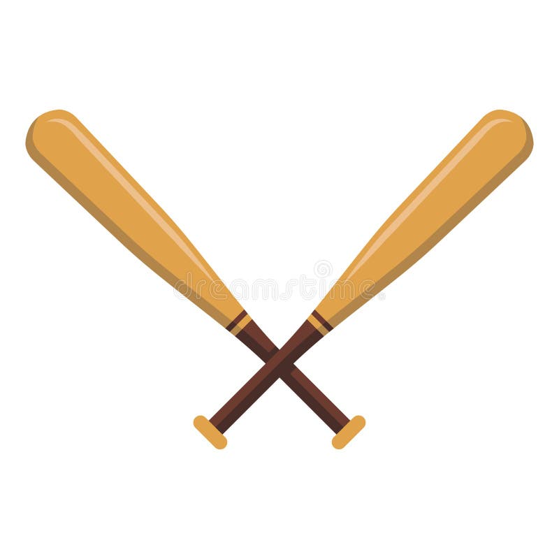 Two Crossed Baseball Bats Icon. Vector. Stock Vector - Illustration of ...