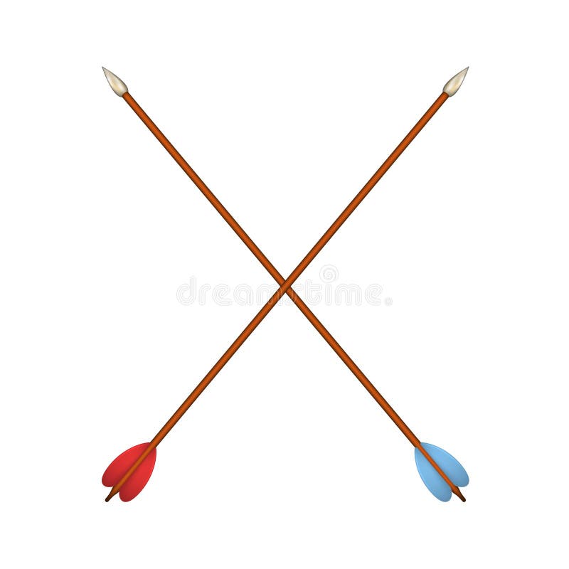 Two crossed bow arrows stock vector. Illustration of hobby - 35267498
