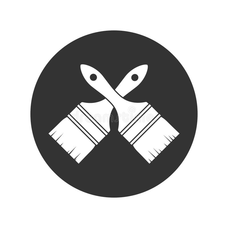 Two Crossed Brushes Graphic Icon Stock Vector - Illustration of ...