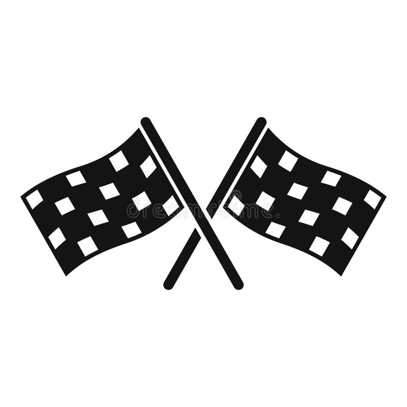 Two Crossed Checkered Flags Representing Speed and Competition Stock ...
