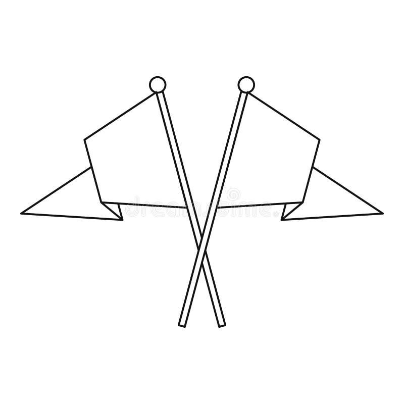 Two Crossed Flags of India Icon, Cartoon Style Stock Vector ...