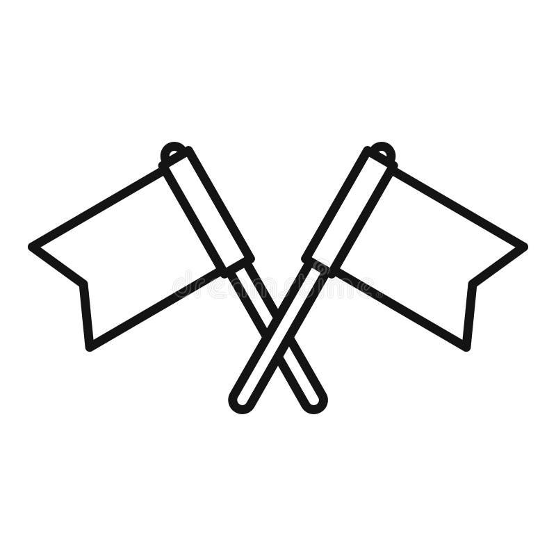 Two Crossed Flags Icon Representing Agreement or Partnership Stock ...