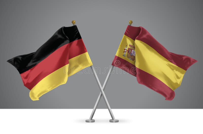 Two Crossed Flags of Spain and Germany Stock Image - Image of madrid ...