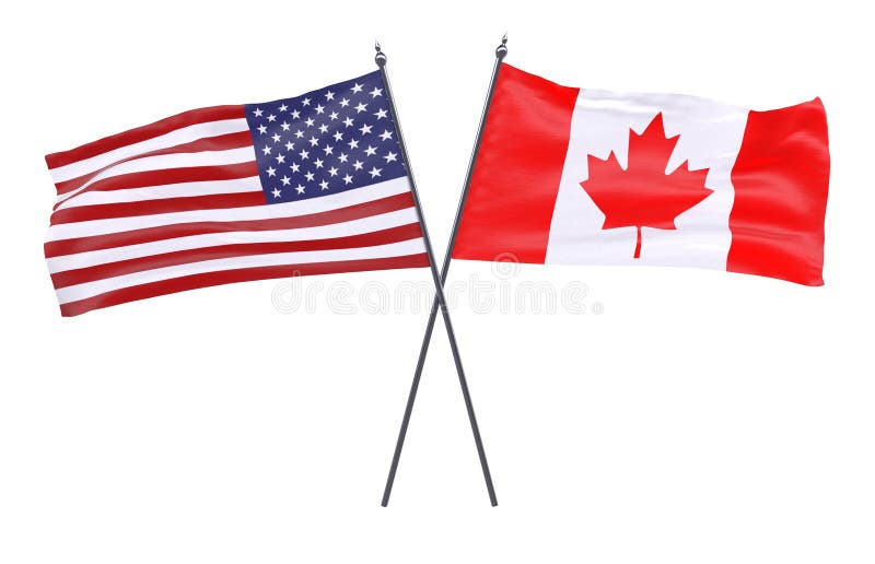 Canada Usa Crossed Flags Stock Illustrations – 35 Canada Usa Crossed ...