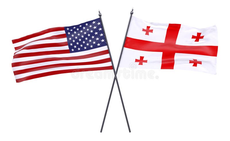 Usa Georgia Crossed Flags Stock Illustrations – 14 Usa Georgia Crossed ...