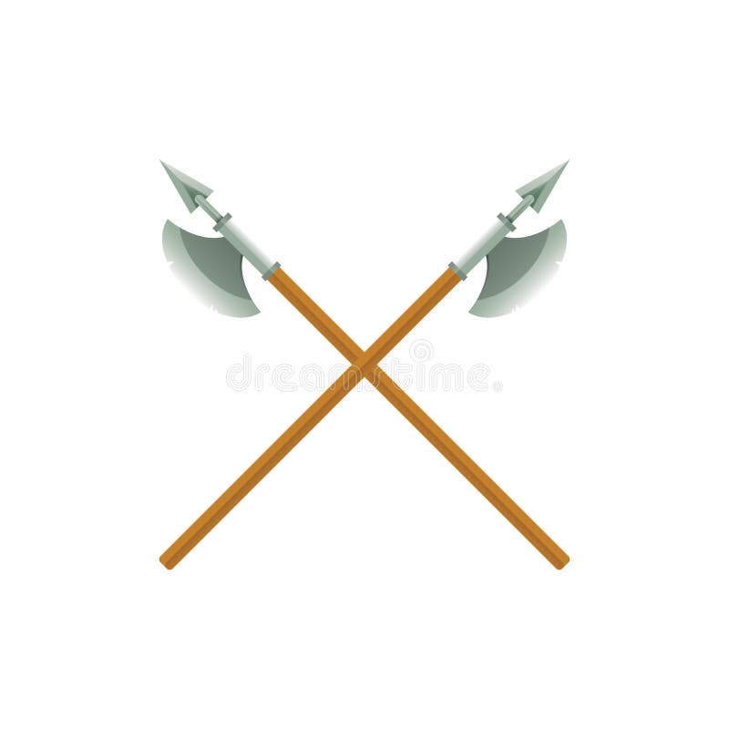 Two Crossed Halberds. Vector Illustration Decorative Design Stock ...