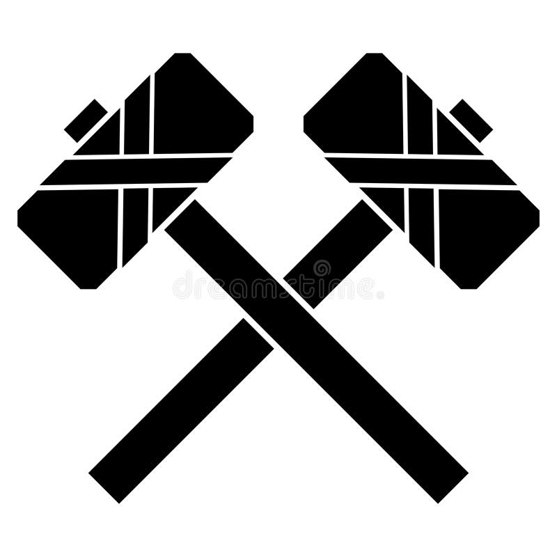 Two crossed hammers stock vector. Illustration of warfare - 325873088