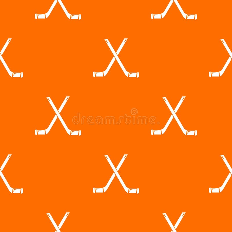Two Crossed Hockey Sticks Pattern Vector Orange Stock Vector ...