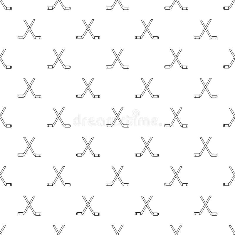Two Crossed Hockey Sticks Pattern Vector Seamless Stock Vector ...