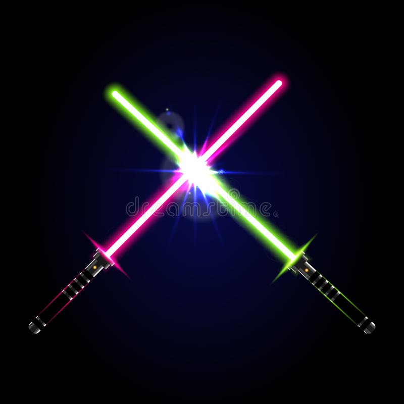 Light Swords Set. Futuristic Melee Sci Fi Weapon, Cosmic Shiny Neon ...