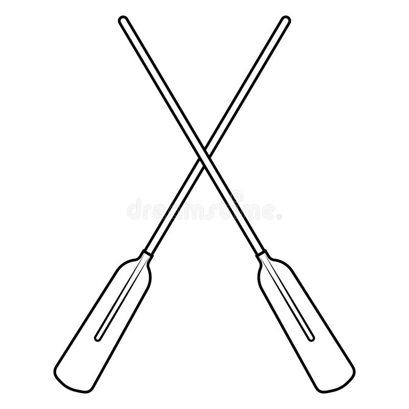 Two Crossed Oars on White Background, Nautical Adventure Art Stock ...