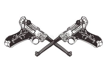 Cross Pistols Stock Illustrations – 65 Cross Pistols Stock ...