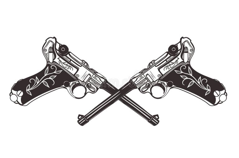Cross Pistols Stock Illustrations – 70 Cross Pistols Stock ...