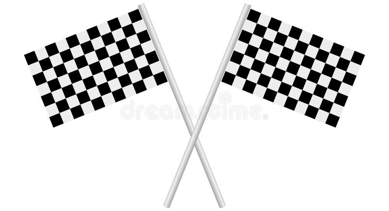 Two Crossed Racing Flags. Checkered Racing Flag Stock Illustration ...