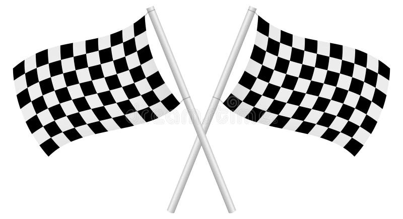 Two Crossed Racing Flags. Checkered Racing Flag Stock Illustration ...