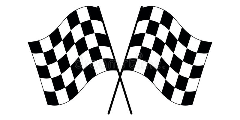 Two Crossed Racing Flags. Vector Isolated Racing Flags Stock Vector ...