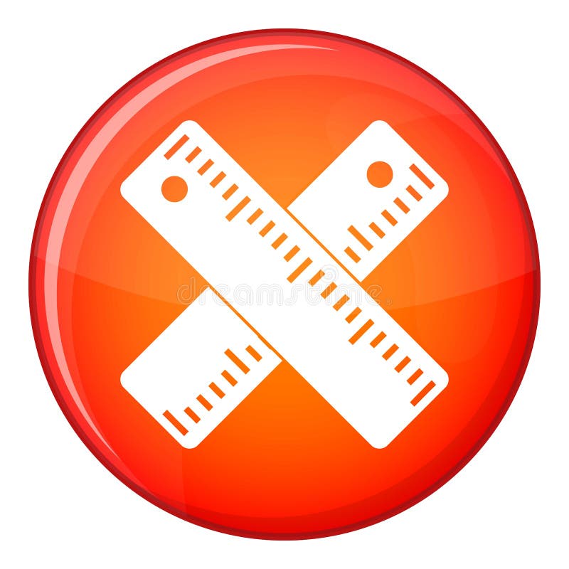 Two Crossed Rulers Icon, Flat Style Stock Vector - Illustration of line ...