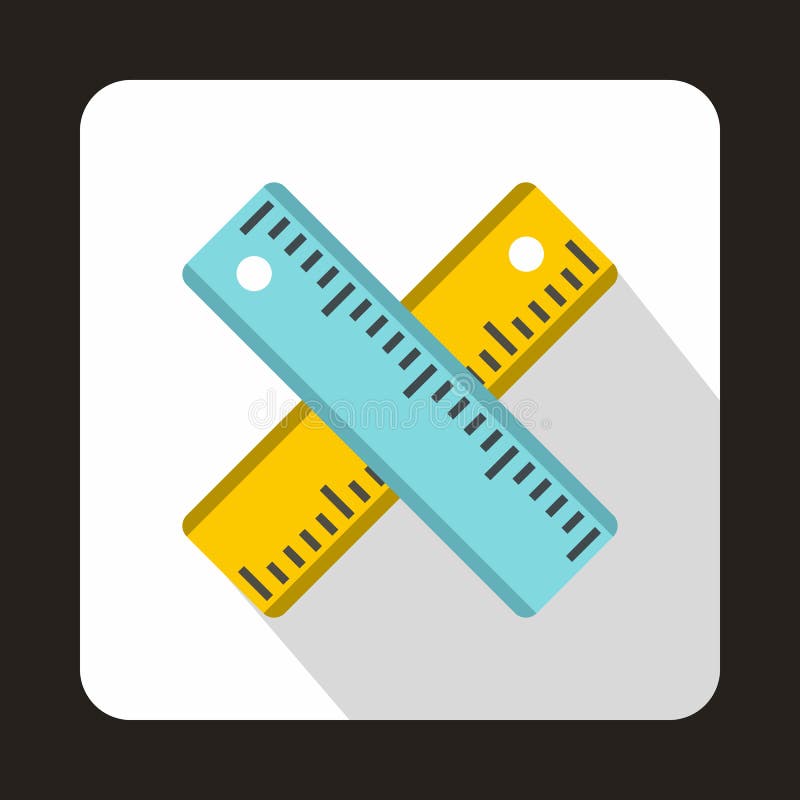 Two Crossed Rulers Icon, Cartoon Style Stock Vector - Illustration of ...