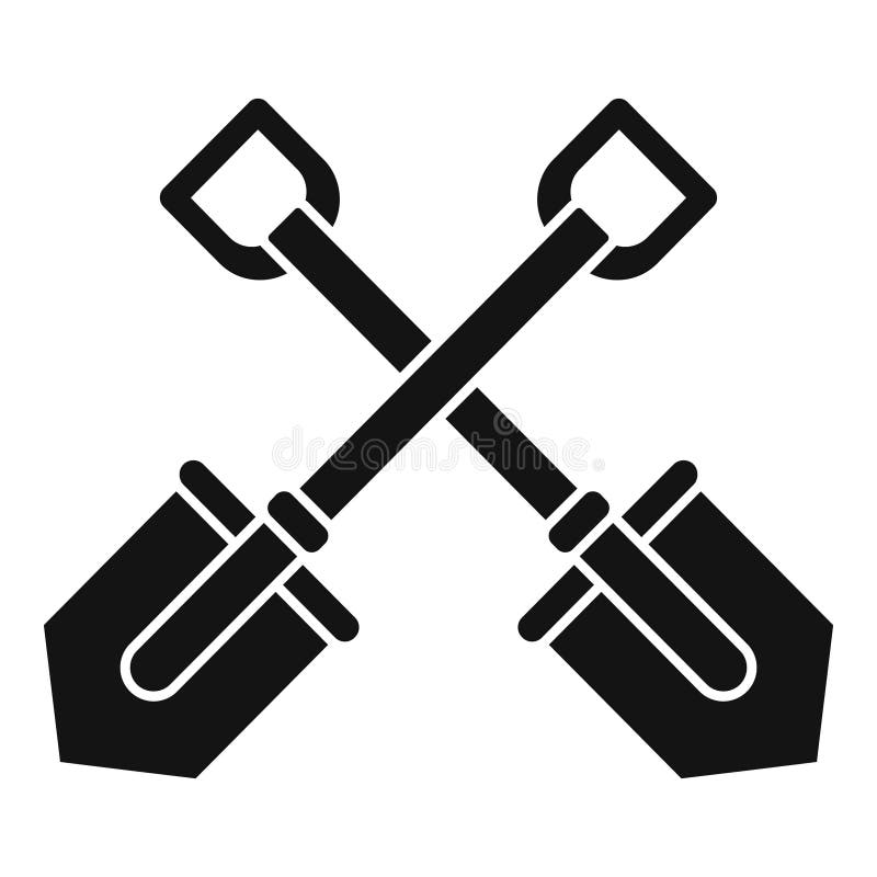 Two Crossed Shovels Digging Tool Icon Representing Construction and ...