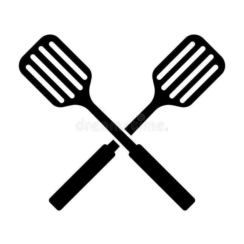 Two Crossed Spatulas for a Grill Icon. Vector. Stock Vector ...