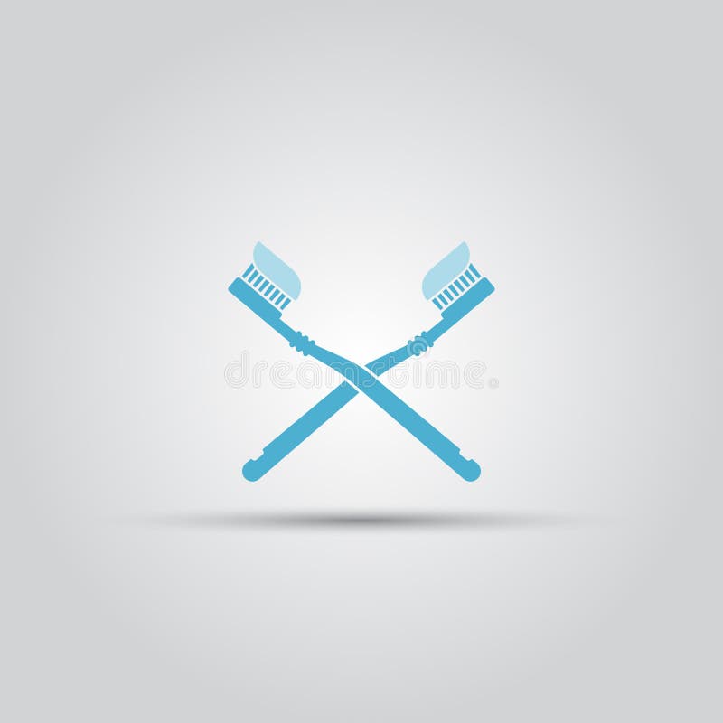 Two Crossed Toothbrush Isolated Vector Icon Stock Vector - Illustration ...