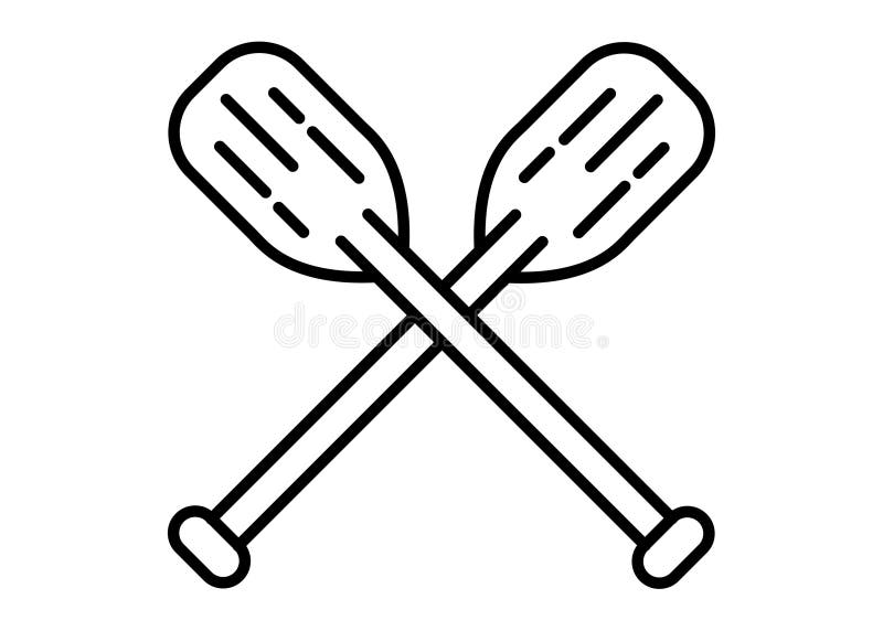 Two Crossed Wooden Oars for Rowing a Boat Stock Vector - Illustration ...