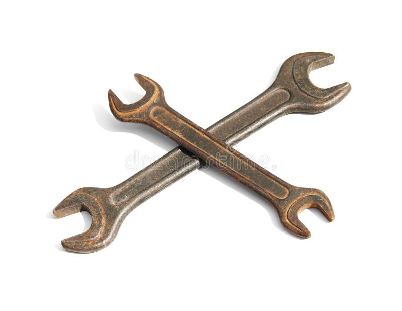 Two crossed wrenches stock photo. Image of equipment - 35253424