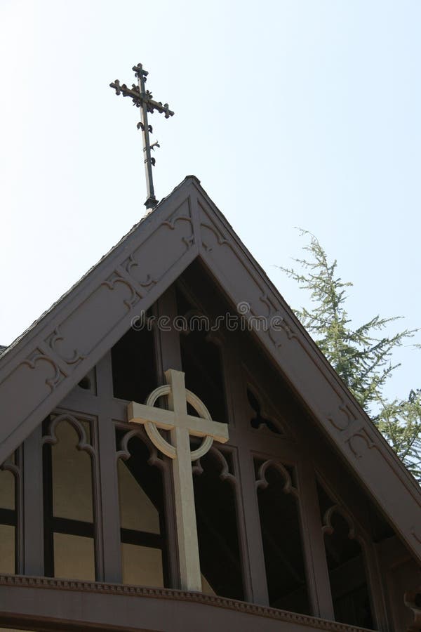 Two Crosses stock image. Image of window, crosses, wood - 229934825