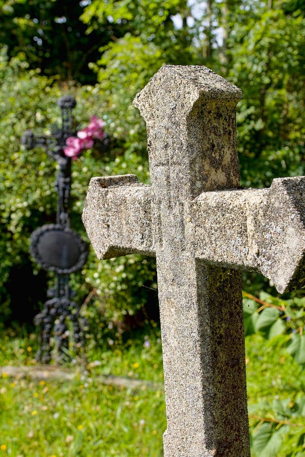 Two crosses on a meadow stock image. Image of sunny, meadow - 92136251