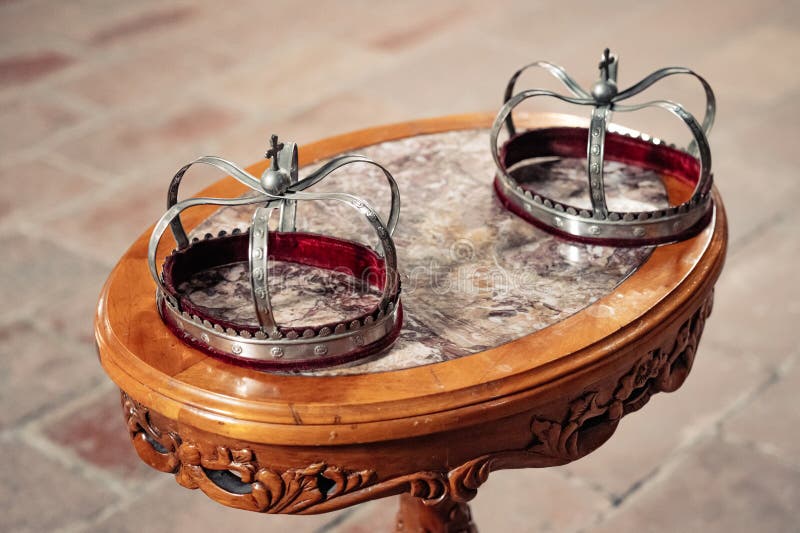 Two Crowns for the Wedding Ceremony Stock Image - Image of book, symbol ...