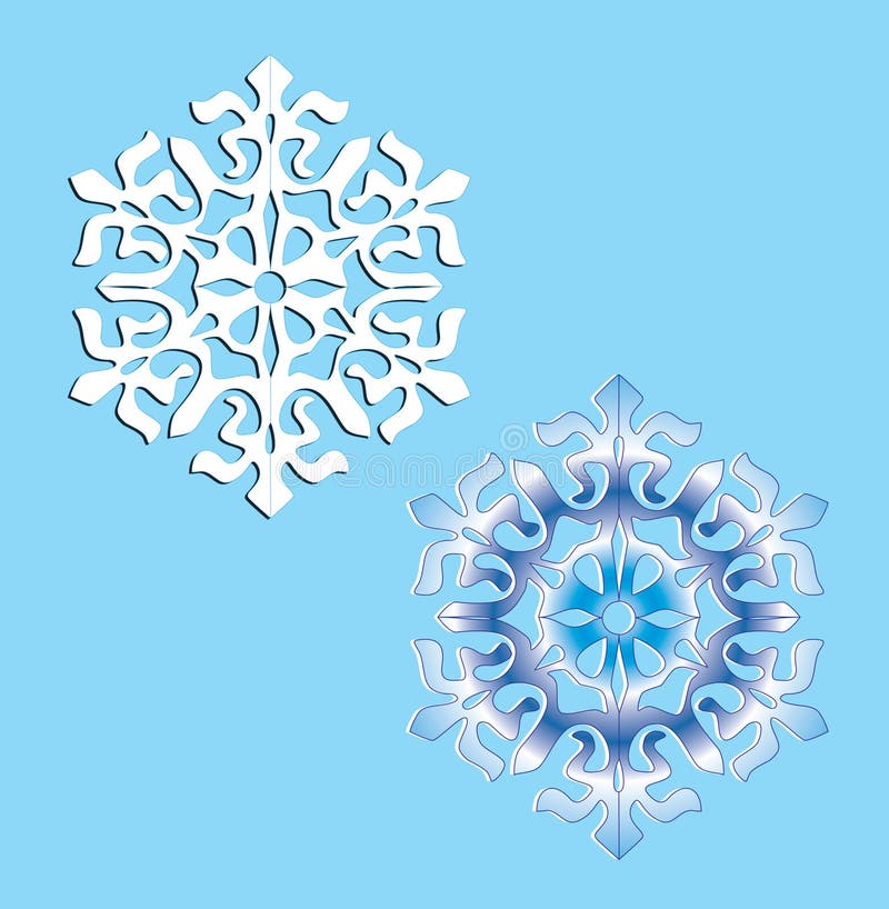 Two crystal snowflakes. stock vector. Illustration of blue - 7244244