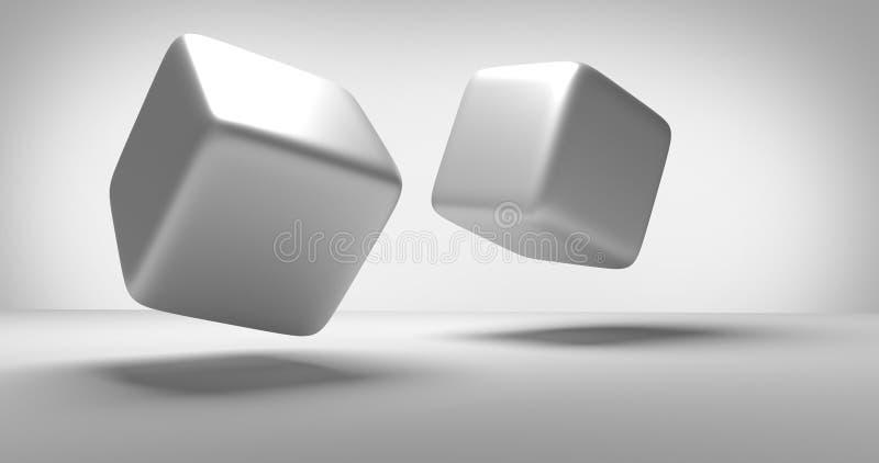 Two cubes 3d rendering stock illustration. Illustration of white - 89692025