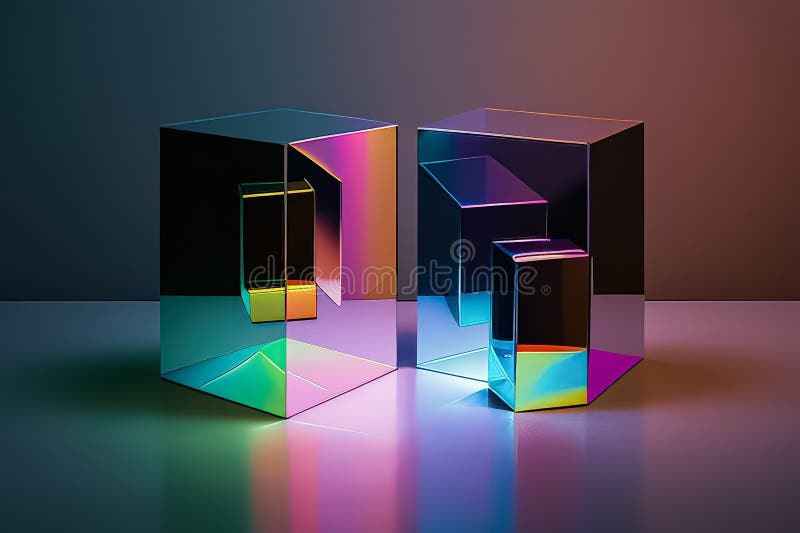 Two Cubes Reflected Mirror One Green Other Blue Stock Photos - Free & Royalty-Free Stock Photos ...