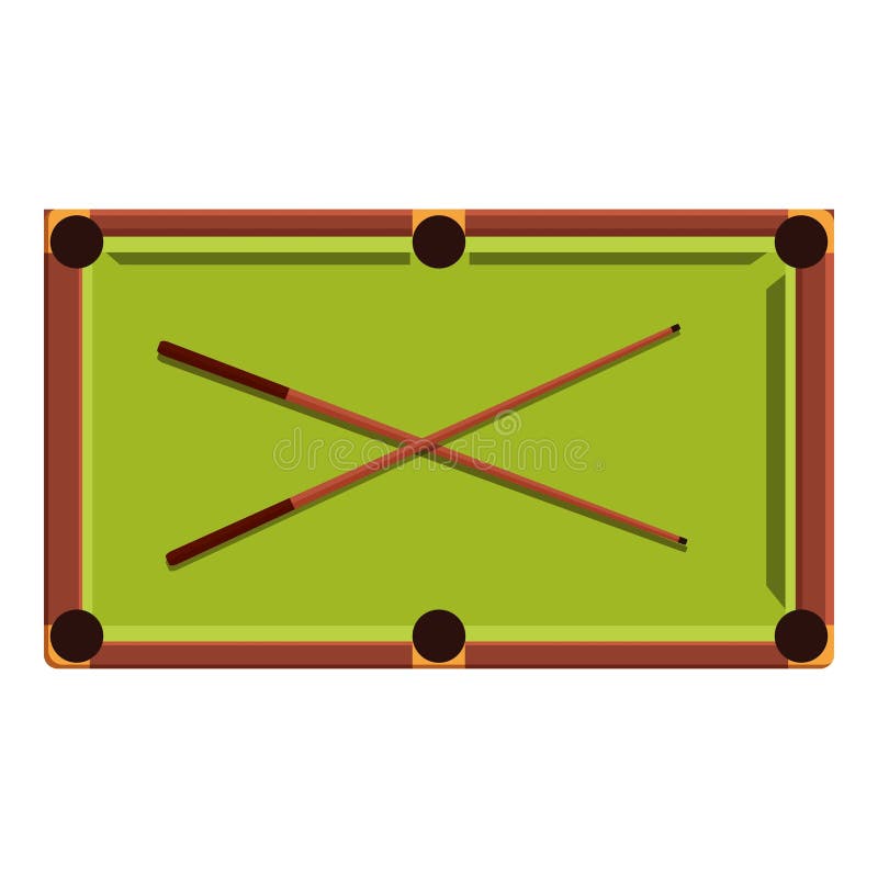 Two Cues Lying Crossed on a Pool Table Stock Illustration ...