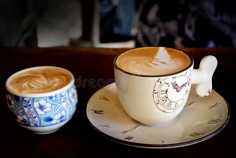 Beautiful Texture on Coffee Topping. Stock Image - Image of machine ...