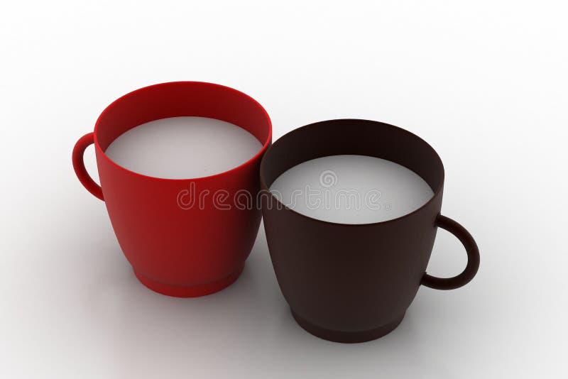 Two cup of milk stock illustration. Illustration of edible - 74485583