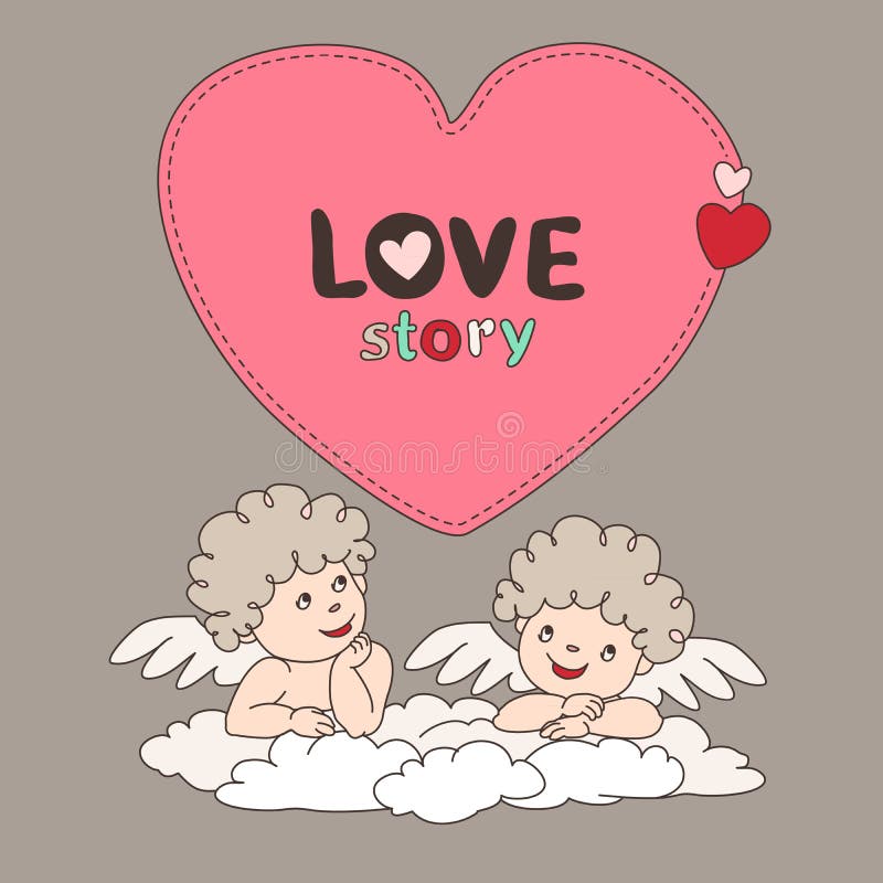 Cupid kid on a cloud stock vector. Illustration of happy - 89763655