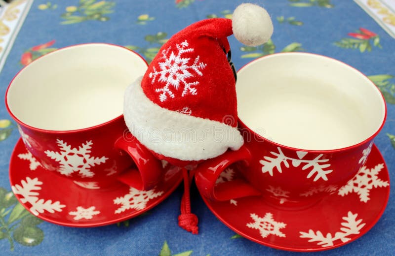 Two cups stock photo. Image of snow, decorated, bowls - 27116344