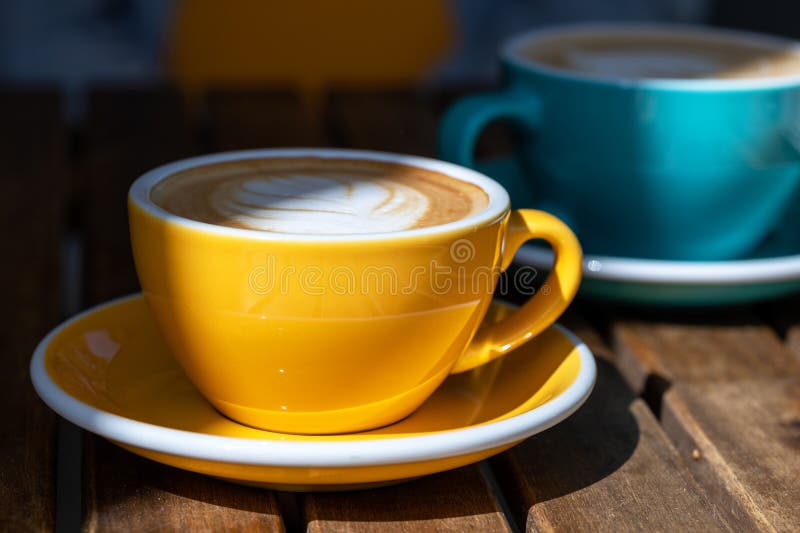 Two cups of cappuccino stock photo. Image of italian - 278743298