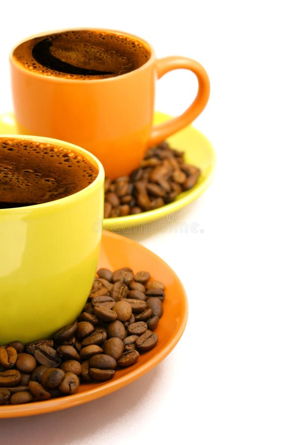 Two cups of coffee stock image. Image of color, blue - 10330481