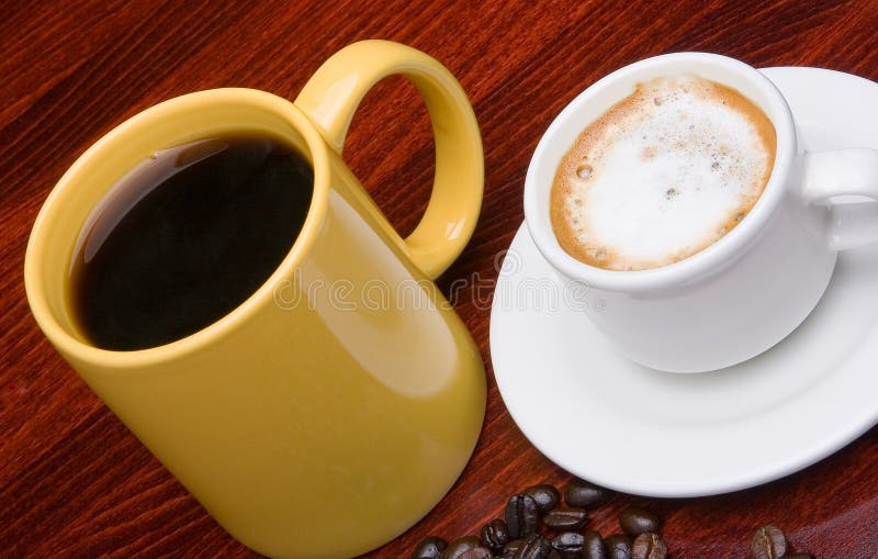 Two cups of coffee stock photo. Image of drink, coffe - 1496410