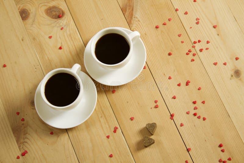 Two cups of coffee stock image. Image of life, hearts - 22742389