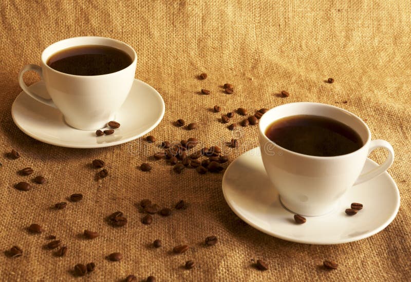 Two cups of coffee stock photo. Image of isolated, cappuccino - 8986278
