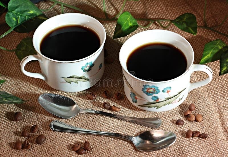 Two cups of coffee stock image. Image of flavor, friendship - 109681869