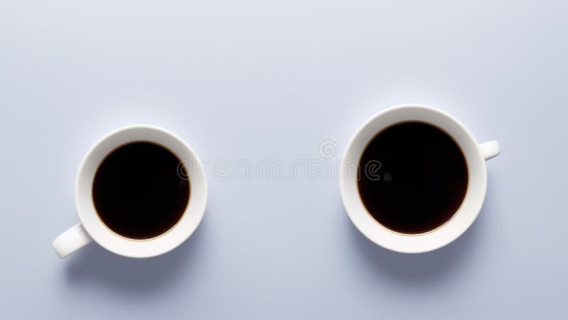 Two Cups of Coffee on a Blue Background Stock Illustration ...