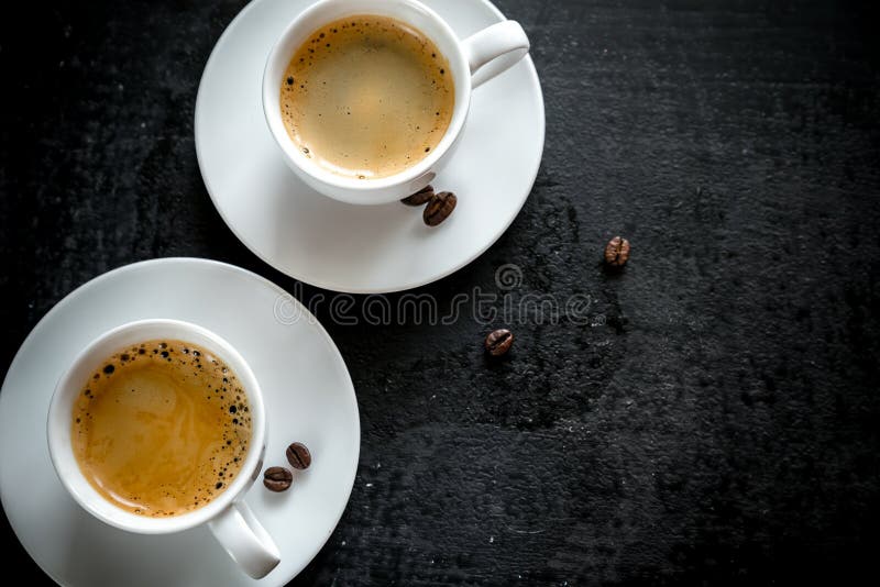 Two cups of coffee stock photo. Image of grain, froth - 59096120