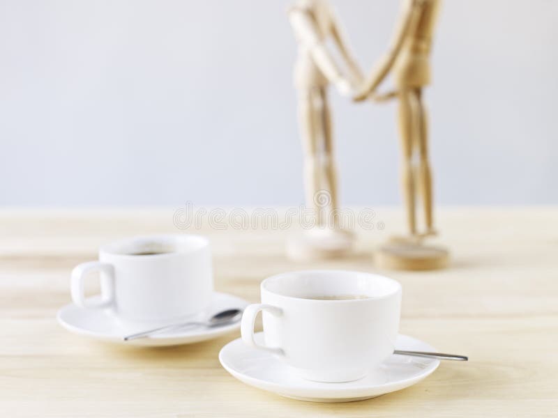Two cups of coffee stock photo. Image of love, happy - 49362082